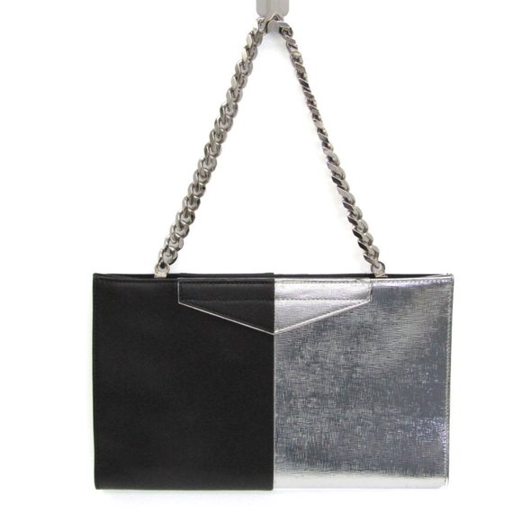 Fendi | Bags | Fendi Chain Womens Leather Tote Bag Blacksilver | Poshmark